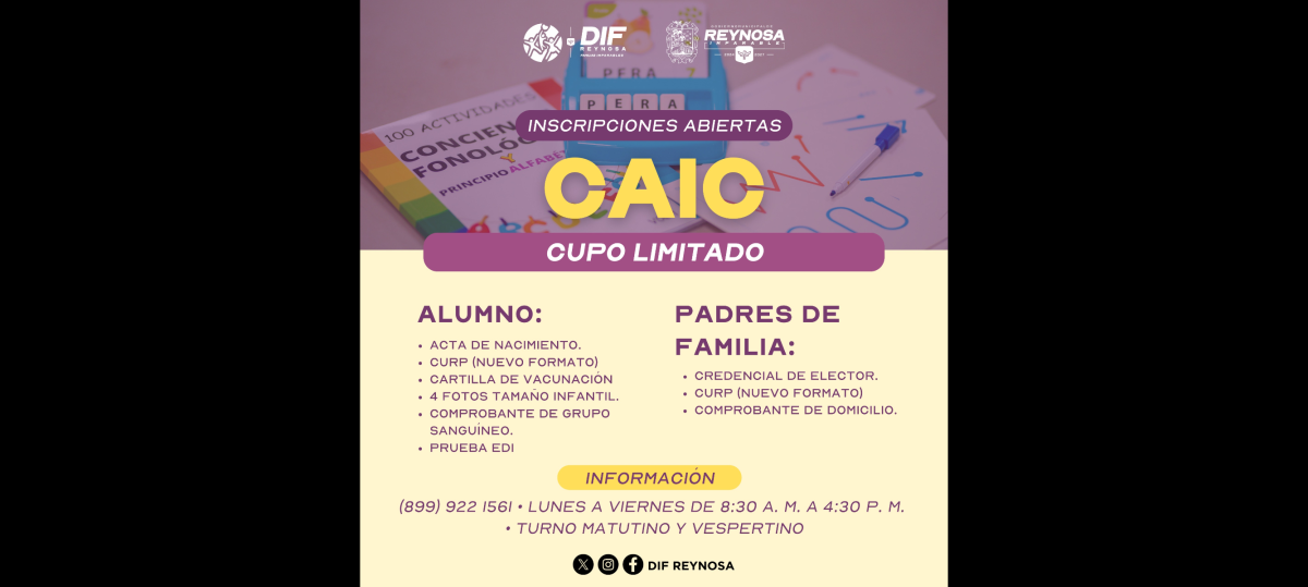 Abre DIF-Reynosa inscripciones en CAIC con atención integral para niñas ...