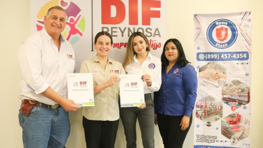 NotiGAPE - DIF Reynosa firma convenio con la empresa Sport Plaza